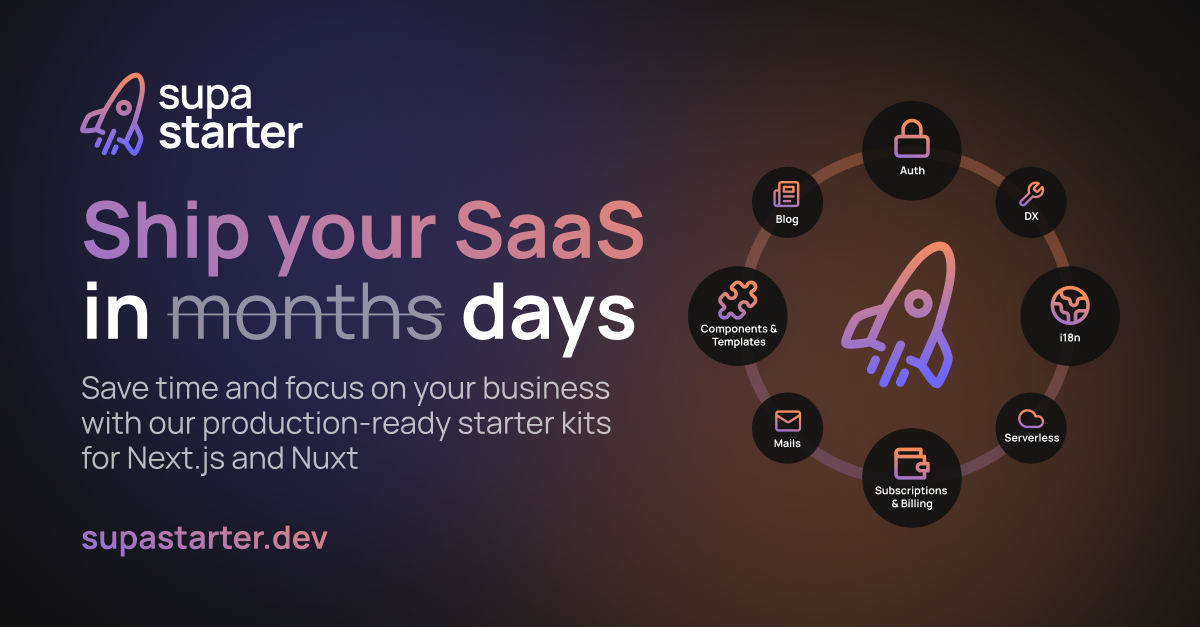 supastarter - Ship your SaaS in days supastarter - Ship your SaaS in days